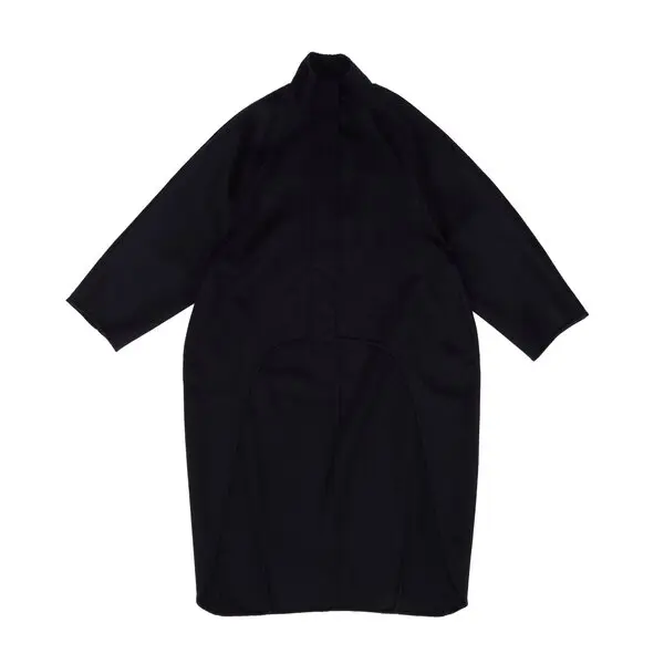 Alaïa Asymmetric Double Face Coat - Midnight Blue