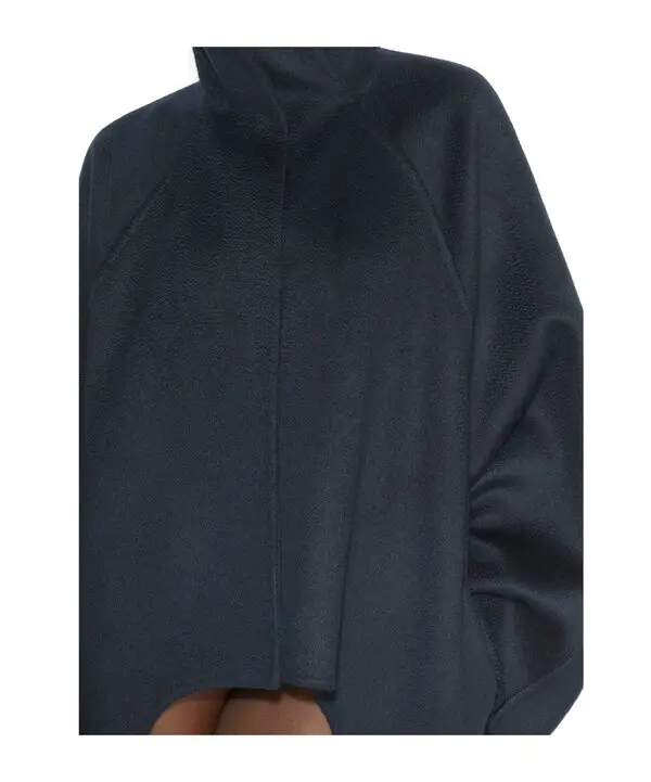 Alaïa Asymmetric Double Face Coat - Midnight Blue