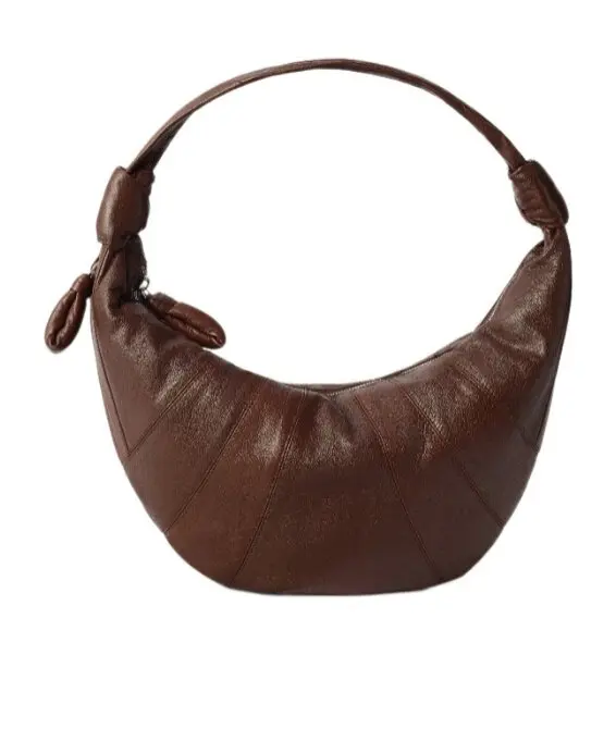 LEMAIRE Fortune Croissant Bag In Goat Leather - Roasted Pecan