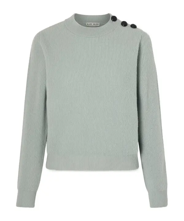 BLAZÉ MILANO Racka Ribbed-knit Wool And Cashmere-blend Sweater - Gray