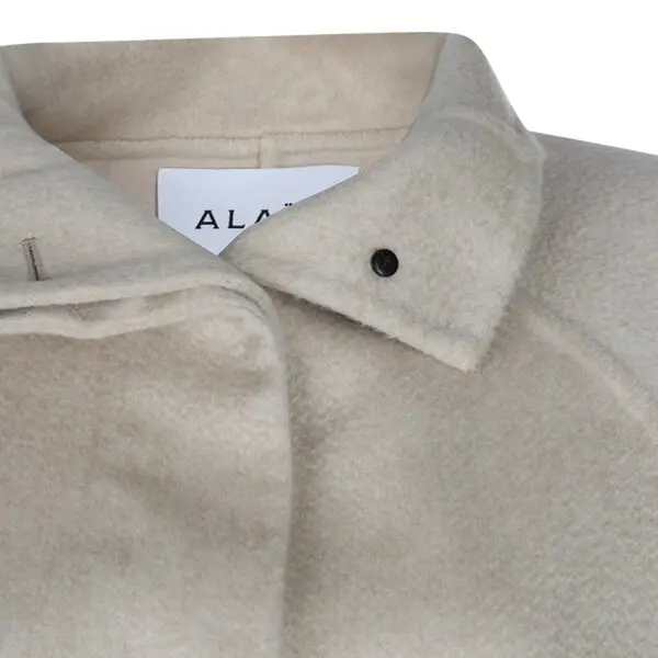 Alaïa High Neck Cut-out Cape - Beige