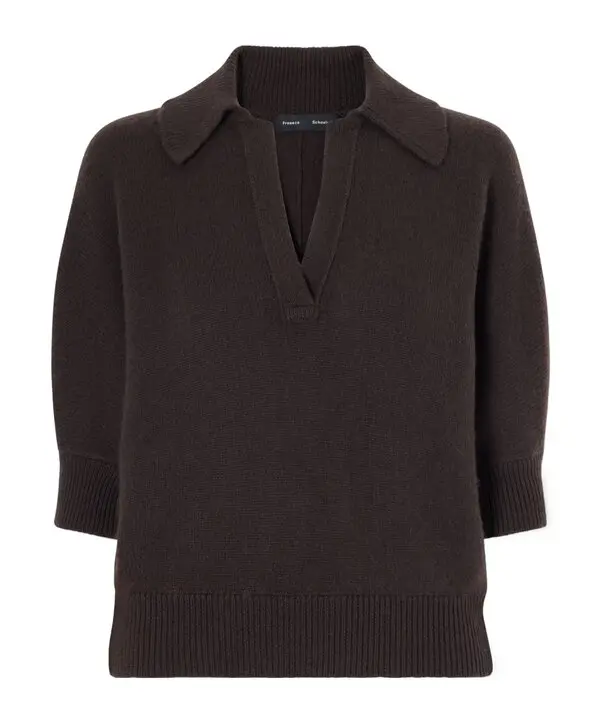 Proenza Schouler Vella Cashmere Polo Collar Sweater - Brown