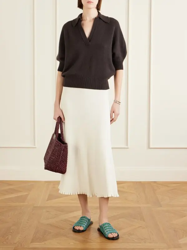 Proenza Schouler Vella Cashmere Polo Collar Sweater