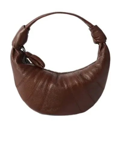 LEMAIRE Mini Fortune Croissant Bag In Goat Leather - Roasted Pecan