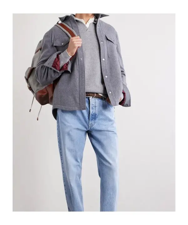 Brunello Cucinelli Collared Long-sleeve Polo Shirt