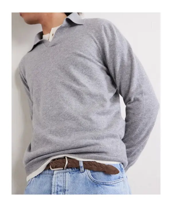 Brunello Cucinelli Collared Long-sleeve Polo Shirt