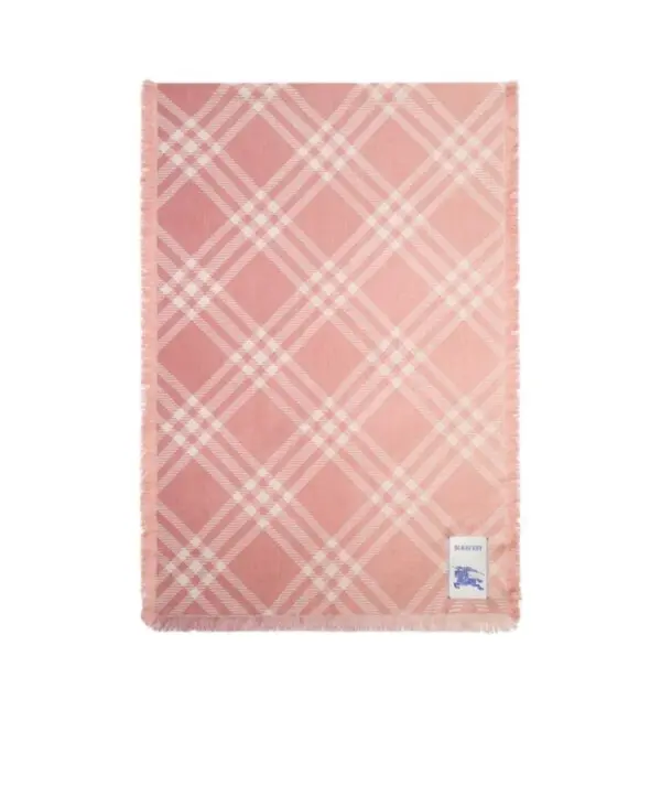 Burberry Gradient Check Fringed Scarf - Pink