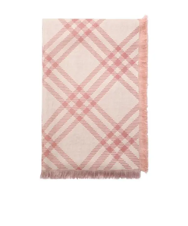 Burberry Gradient Check Fringed Scarf - Pink
