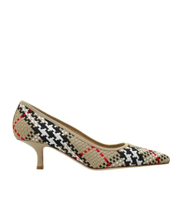 Burberry Checked High Heels - Sand Ip Check