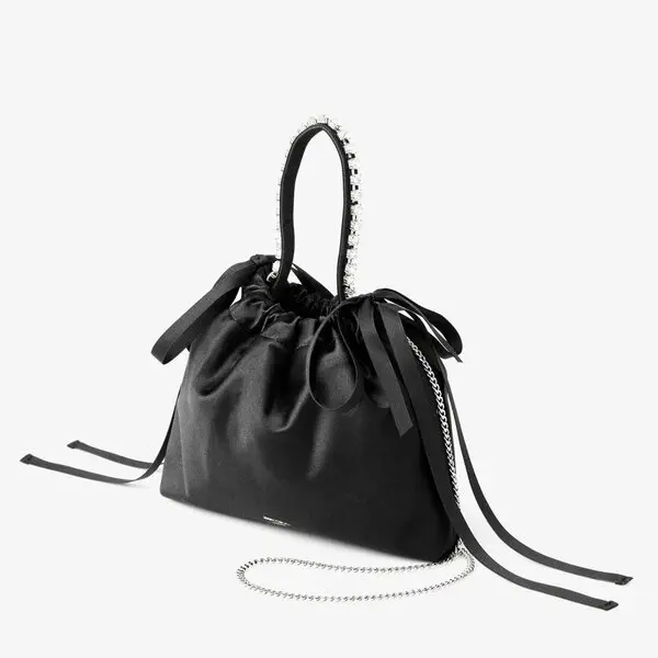 JIMMY CHOO Crystal-detail Drawstring Bucket Bag