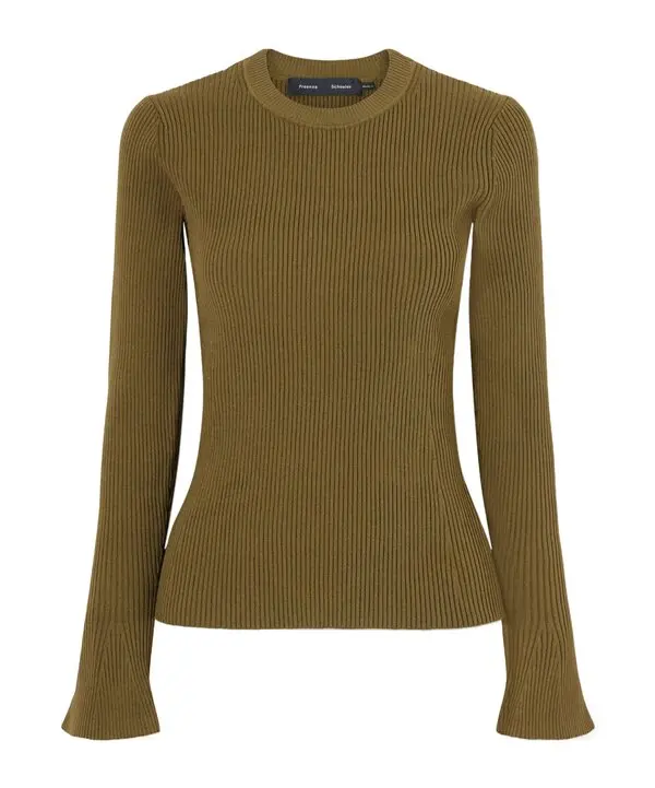 Proenza Schouler Nir Ribbed-knit Top - Leaf Green