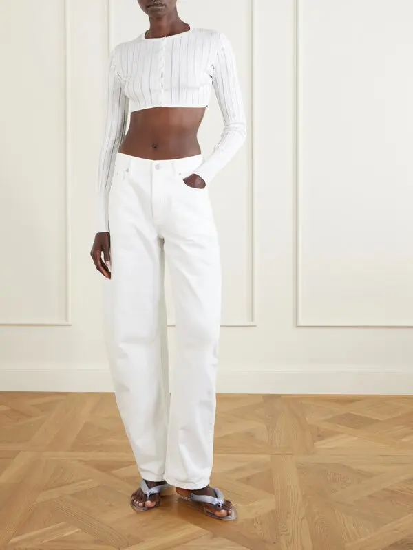 Alaïa Cropped Ribbed-knit Cardigan