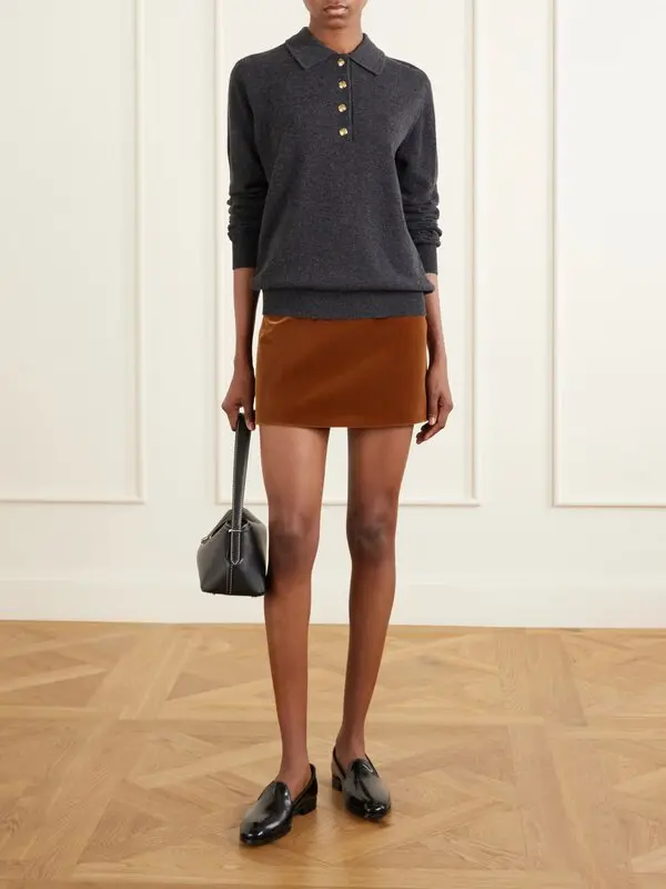 BLAZÉ MILANO Highland Wool And Cashmere Blend Polo Collar Sweater