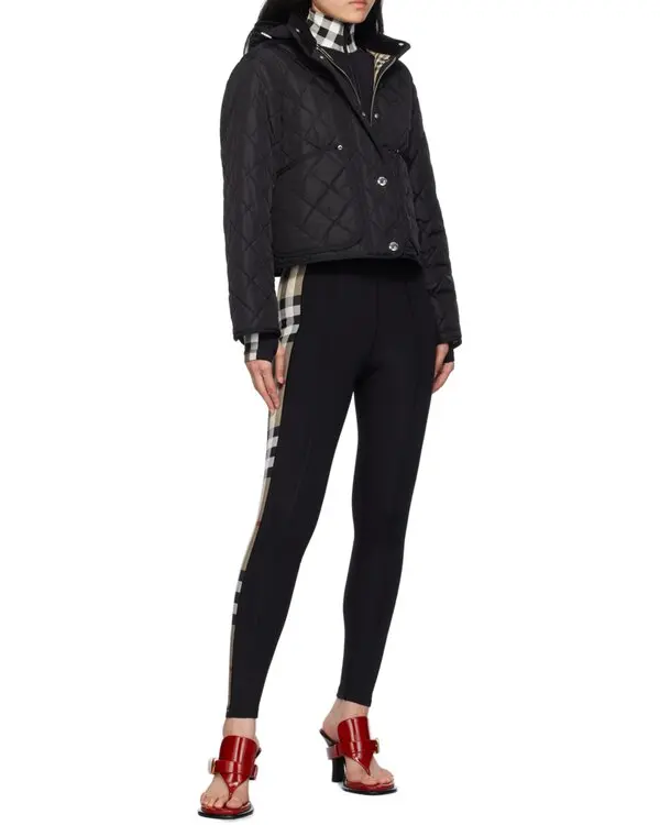 Burberry Checked Panel Stretch Leggings