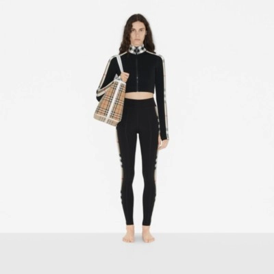 Burberry Checked Panel Stretch Leggings