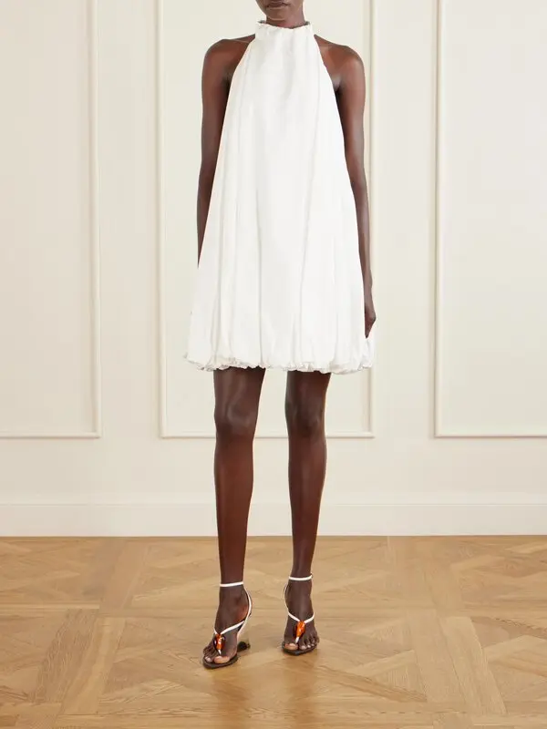 Alaïa Halterneck Bubble-hem Mini Dress - White