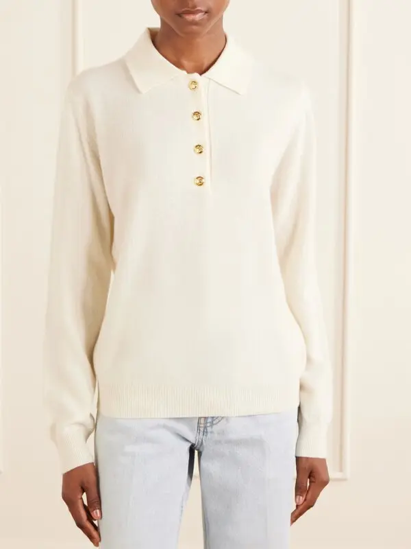 BLAZÉ MILANO Wool And Cashmere Blend Polo Collar Sweater - Neutral Color