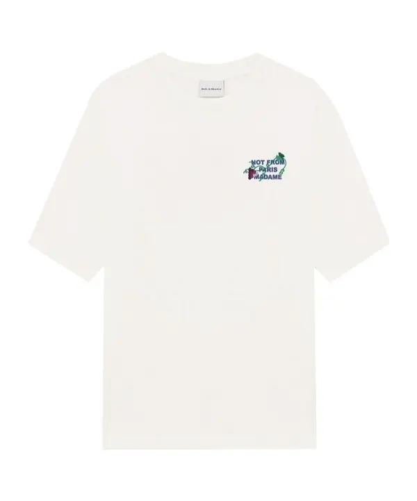 Drole De Monsieur Jersey T-shirt With Slogan Embroidery - White