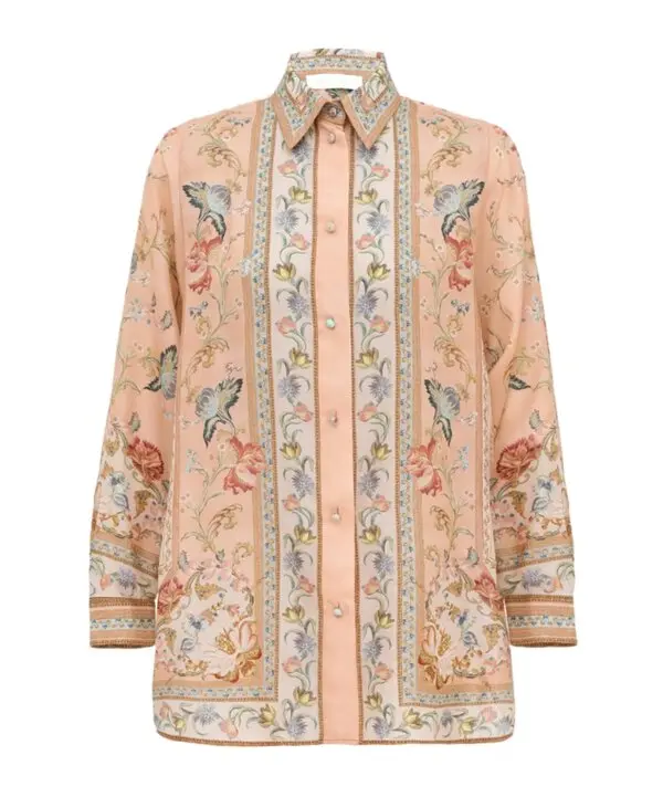 Zimmermann Roselight Relaxed Shirt - Nude