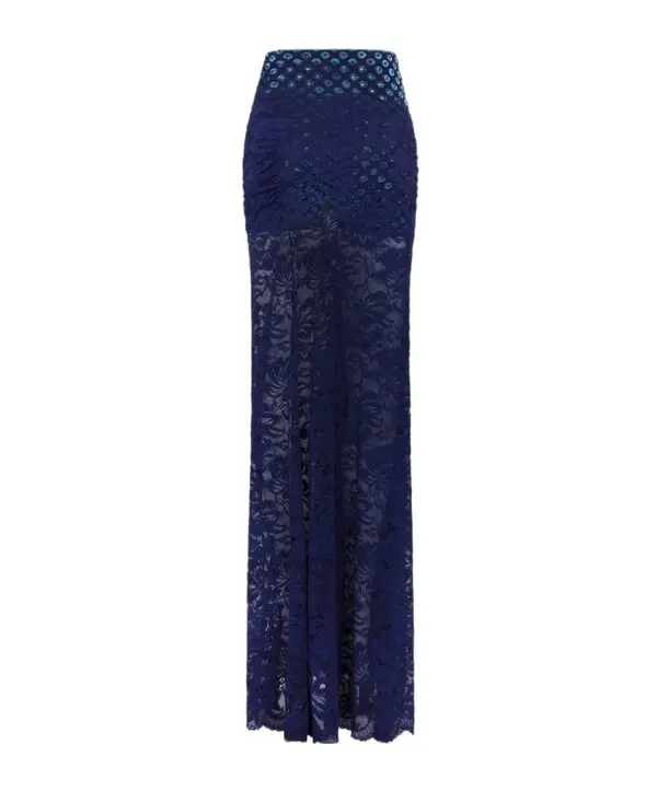 Rabanne Trompe-l'œil-effect Lace Maxi Skirt