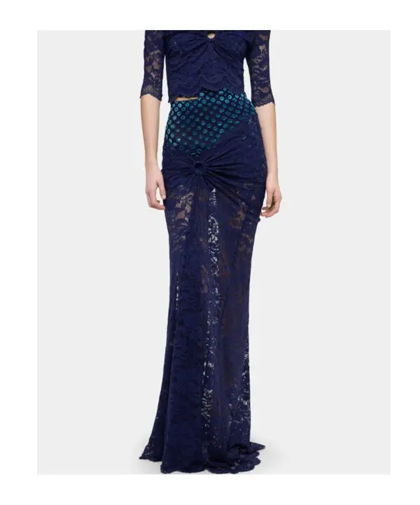 Rabanne Trompe-l'œil-effect Lace Maxi Skirt
