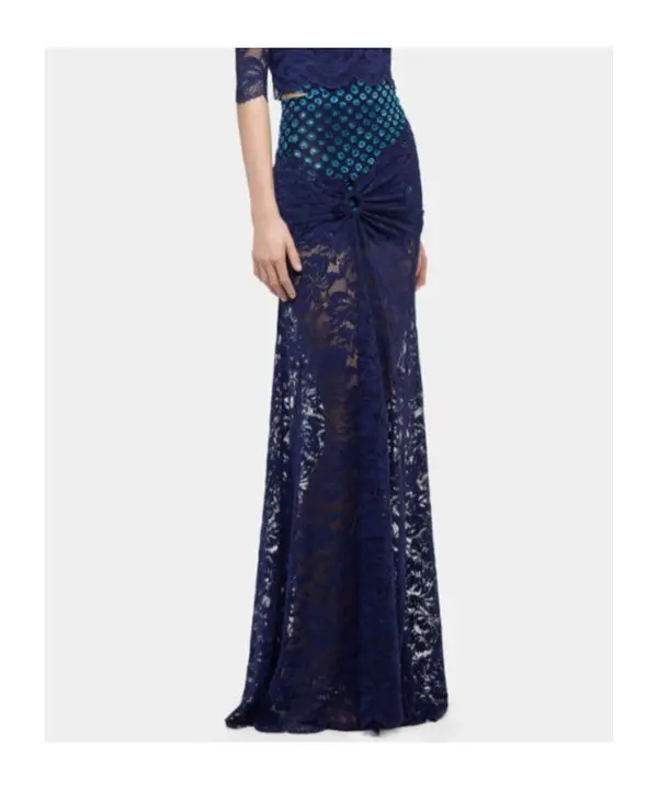 Rabanne Trompe-l'œil-effect Lace Maxi Skirt