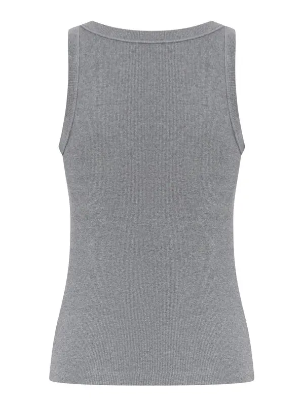 Miu Miu Logo-patch Ribbed Sleeveless Tank Top
