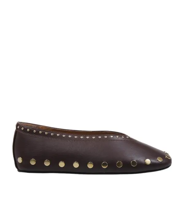 GANNI Jenny Ballerina In Brown - Black