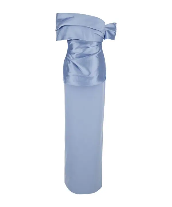 Solace Off-shoulder Peplum-detail Maxi Dress