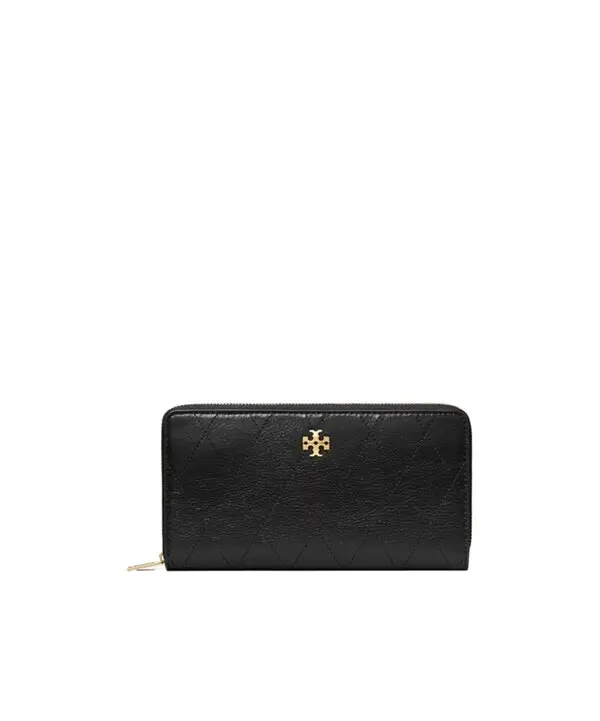 Tory Burch Charlie Quilted Zip Continental Wallet - Black