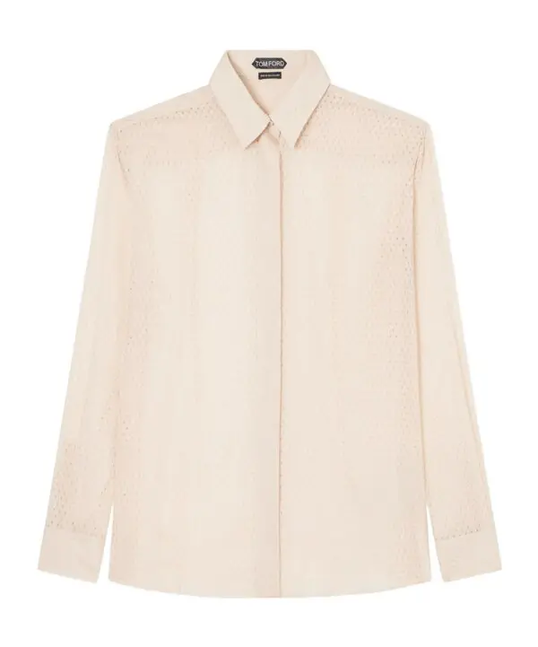 TOM FORD Oversized Silk-chiffon Shirt - Baby Powder
