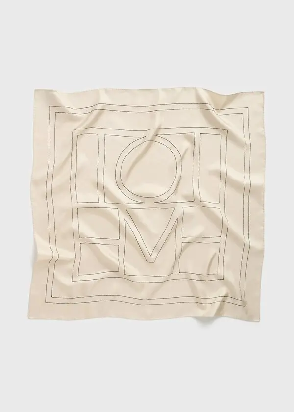 TOTEME Embroidered Letter Pattern Silk Scarf