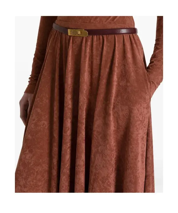 Alberta Ferretti Pleated Midi Skirt