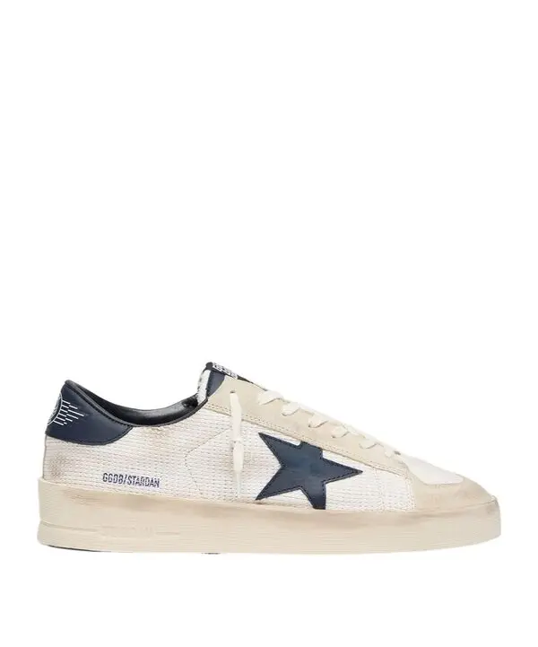 GOLDEN GOOSE Stardan In Beige Suede With Blue Star - Nude