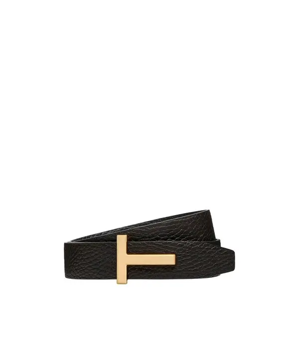 TOM FORD T-logo Leather Belt
