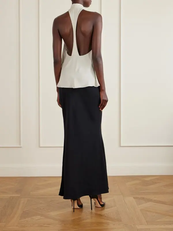 TOM FORD Halter Neck Sleeveless Top With Bow Detail - White