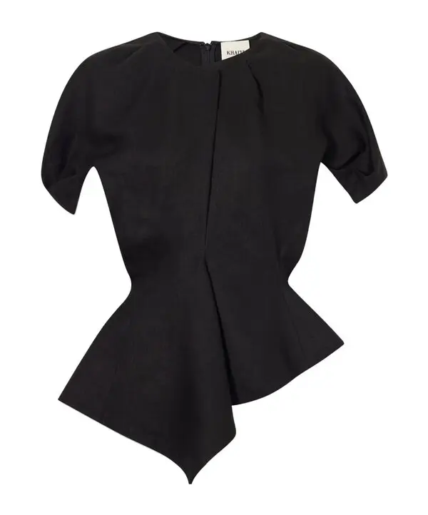 Khaite Rumi Shirt With Asymmetrical Hem - Black