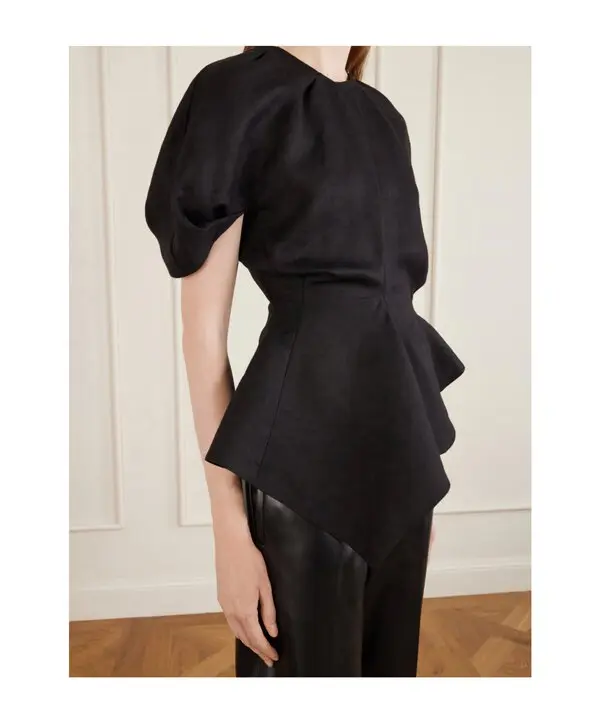 Khaite Rumi Shirt With Asymmetrical Hem - Black