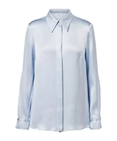 Gabriela Hearst Cruz Silk Satin Shirt - White