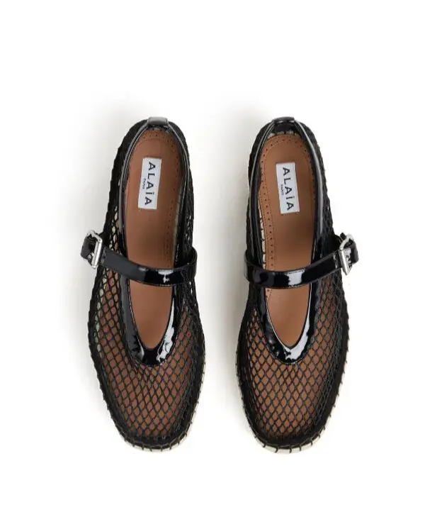 Alaïa Espadrilles In Fishnet And Patent Leather
