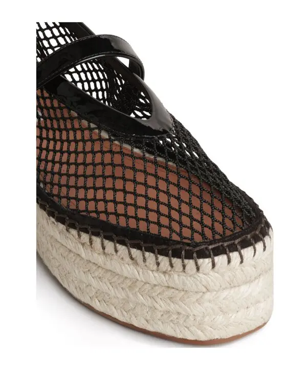 Alaïa Espadrilles In Fishnet And Patent Leather