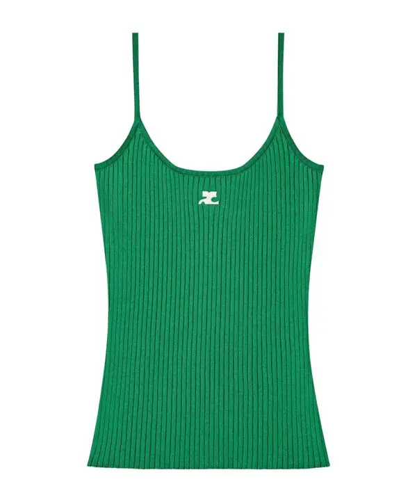 COURREGES Ribbed-knit Tank Top