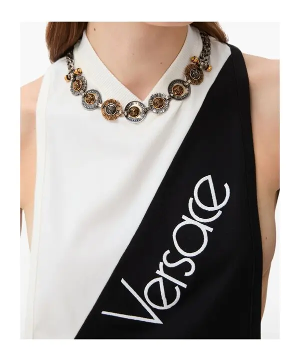 Versace Embroidered-logo Cotton-jersey Tank Top