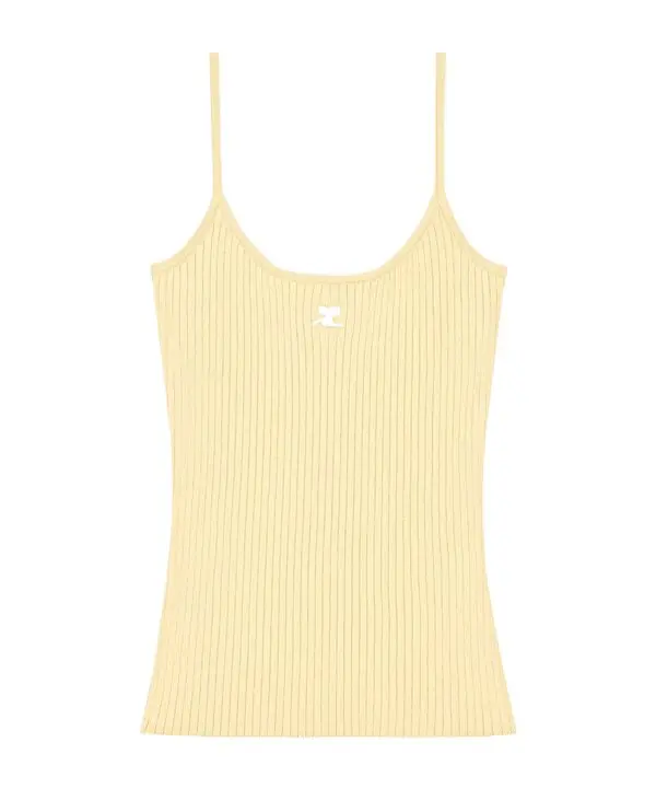 COURREGES Ribbed-knit Tank Top