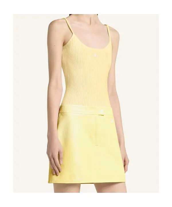 COURREGES Ribbed-knit Tank Top