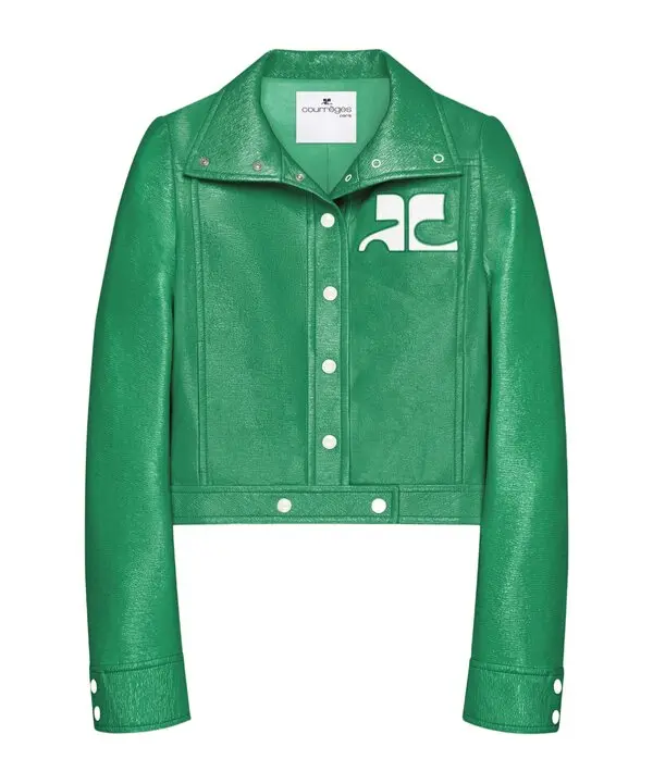 COURREGES Vinyl-effect Cropped Jacket