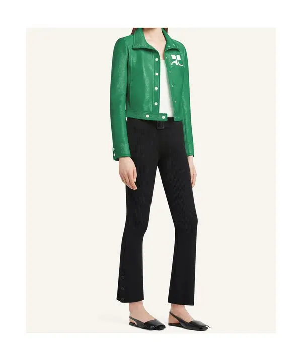 COURREGES Vinyl-effect Cropped Jacket