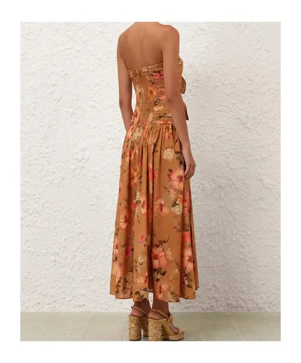 Zimmermann Mahon Tie Front Midi Dress