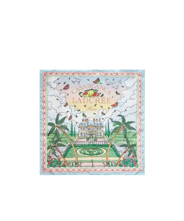 Casablanca Laduree-motif Silk Scarf - Multicolor