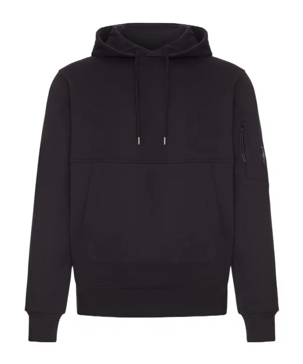 C.P. COMPANY Sweatshirts Sweat Hooded In Diagonal Raised Fleece - Black